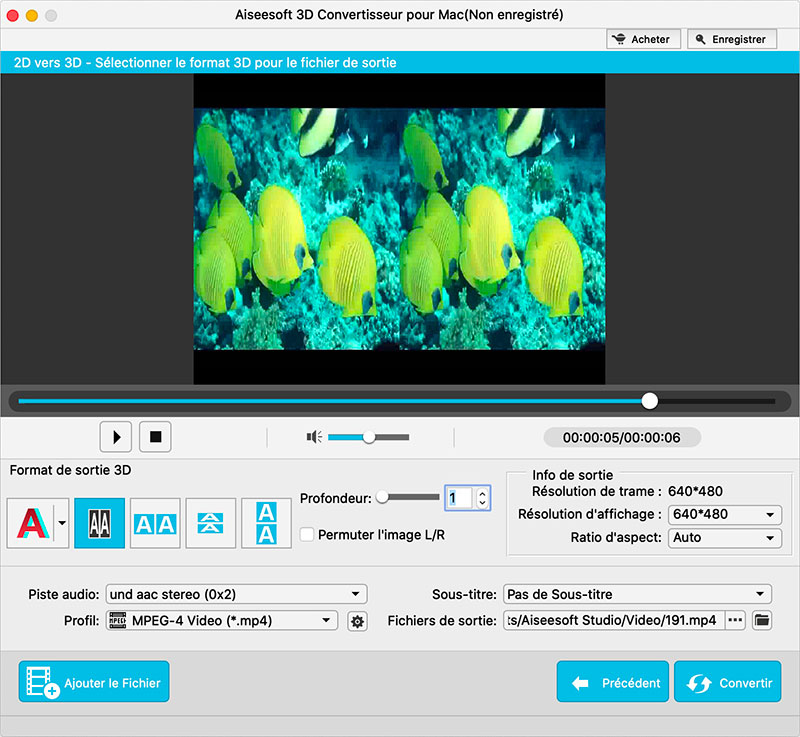 Merci d'avoir installé Aiseesoft 3D Convertisseur pour Mac