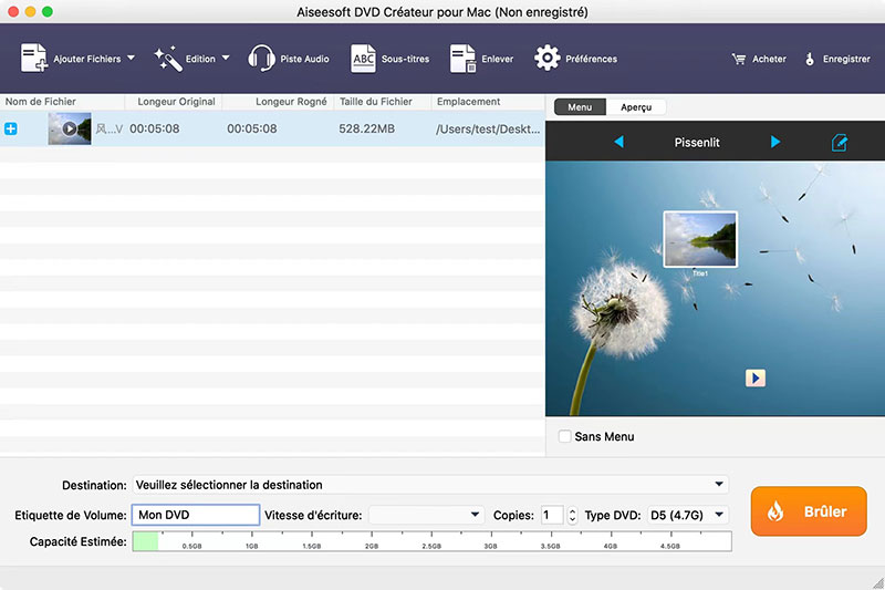 Merci d'avoir installé Aiseesoft DVD Créateur pour Mac