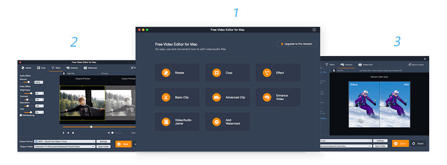 Free Video Editor - Retourner/Rogner/Couper/Filigraner/Modifier la vidéo